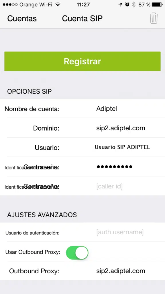 Configuración Zoiper para iPhone (iOS) | Adiptel